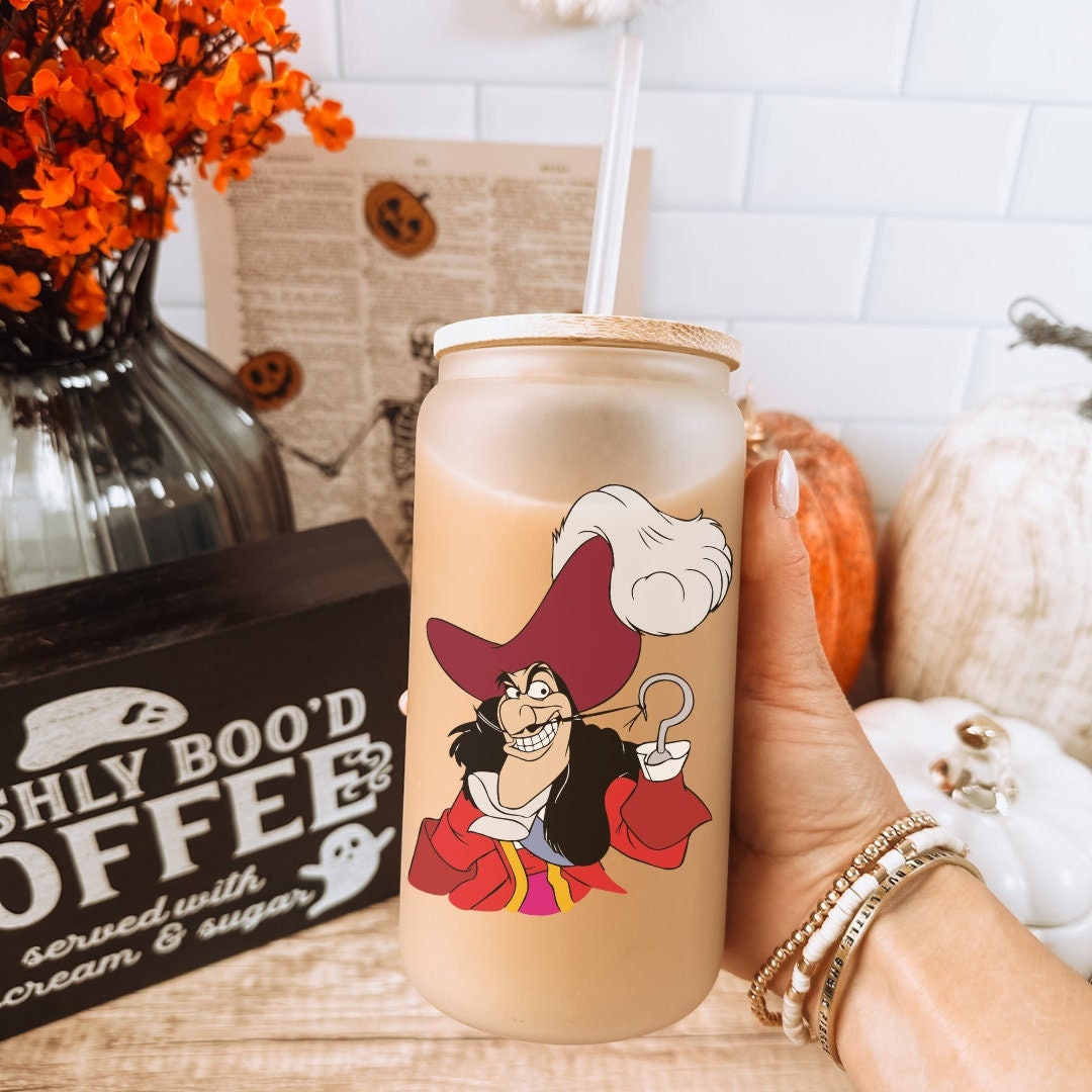 Captain Hook Glass Cup, Peter Pan Magical Coffee Cup, Disney Movie ...