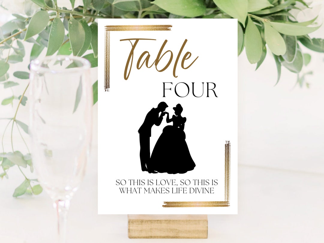 Editable Fairytale Storybook Wedding Table Numbers, Printable Table ...