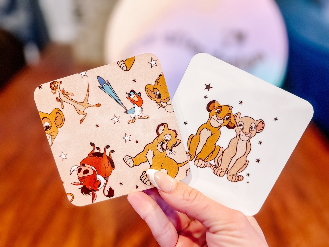 Lion King Coasters, Set of 1, 2 or 4, Disney Home Decor, Simba 90s ...