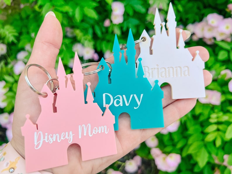 Disney Castle Keychain Pastel Personalized Disney Keychain - Etsy