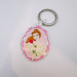 Coquette Princess Keychain, Ariel, Belle, Cinderella, Jasmine, Snow ...