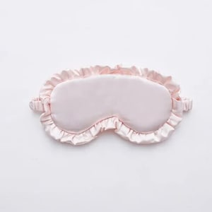 Silk Eyemask With Ruffles, Engraved Sleep Mask, Light Pink and Blue ...