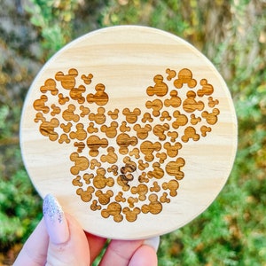 Mickey and Minnie Wooden Coasters, Set of 4, Disney Home Decor, Rustic ...