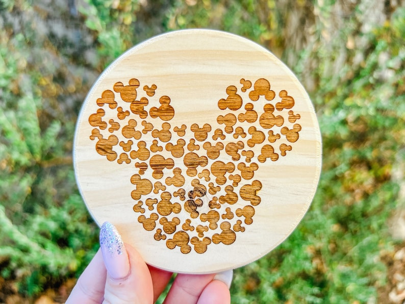 Mickey and Minnie Wooden Coasters Set of 4 Disney Home - Etsy