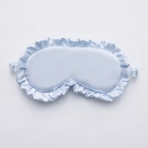 Silk Eyemask With Ruffles, Engraved Sleep Mask, Light Pink and Blue ...