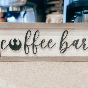 Coffee Bar Sign, Star Wars Coffee Bar Sign, Mandalorian Helmet Sign ...