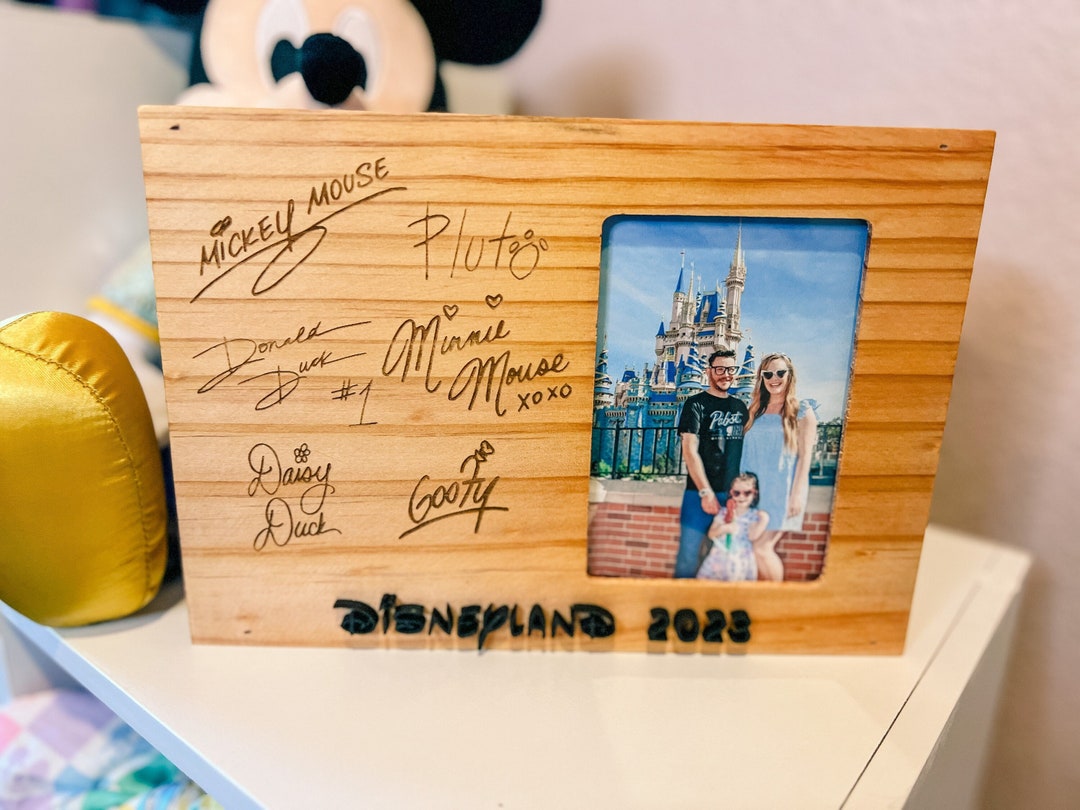 Disney Picture Frame, Wooden Engraved Framed With Sensational Six ...