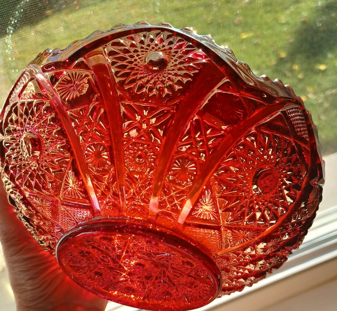 Heirloom Sunset Imperial Glass Bowl - Etsy