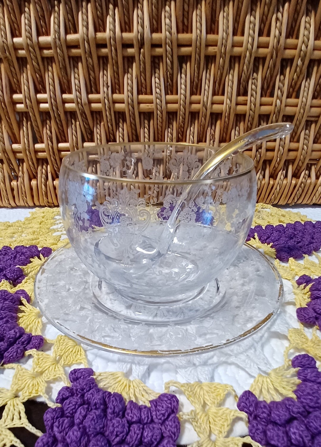Cambridge Rose Point Serving Set - Etsy