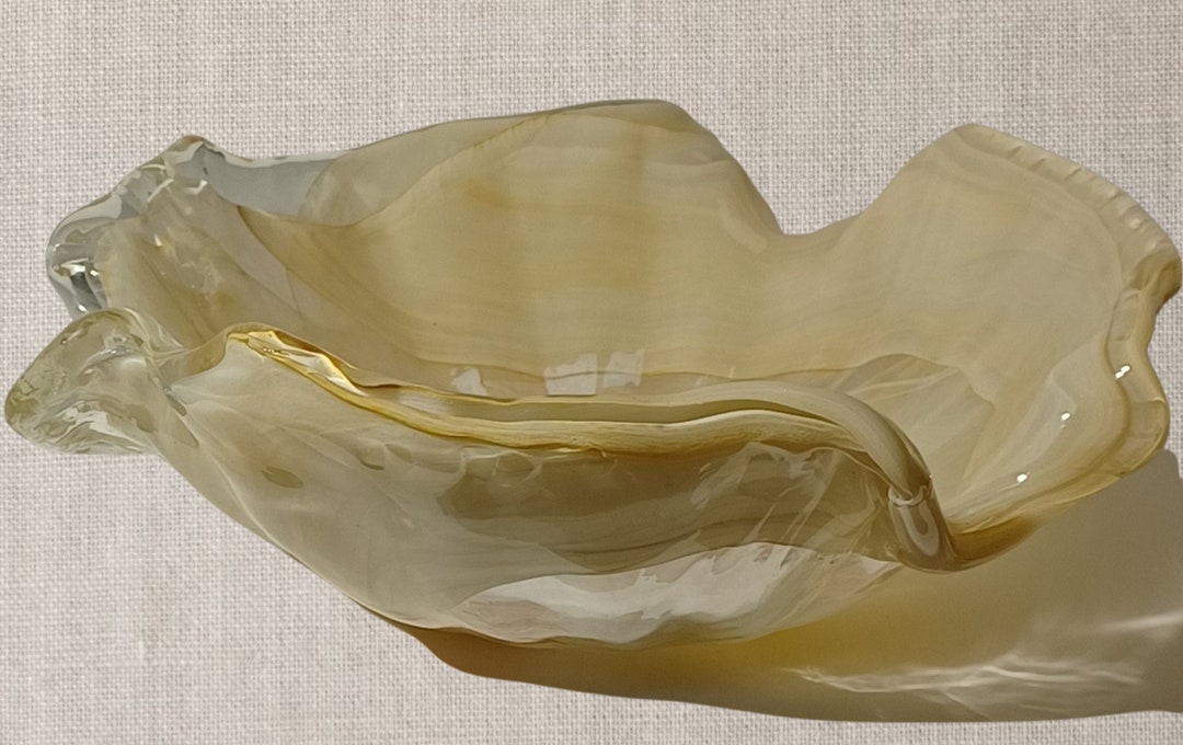 Vintage Free Form Art Glass Bowl - Etsy