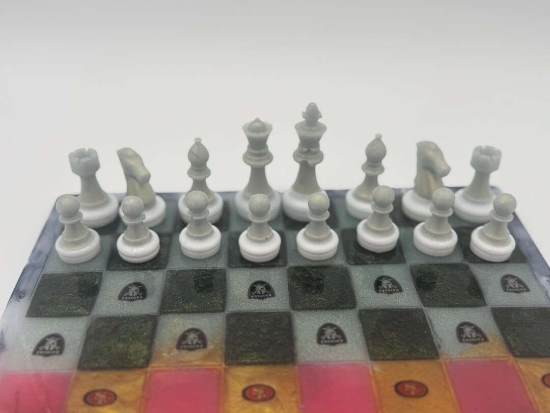 Custom Epoxy Resin Chess Board: Personalized Color & Logo, 12x12 - Etsy