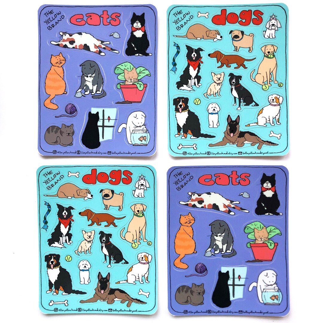 Cats and Dogs Sticker Packs - Etsy