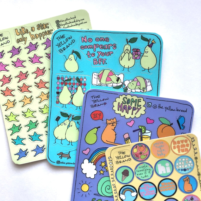 Happy Stuff Sticker Packs - Etsy