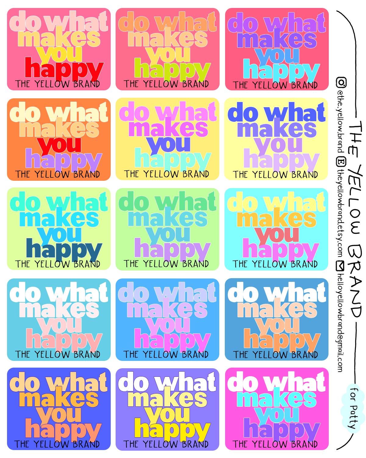 Happy Stuff Sticker Sheets - Etsy