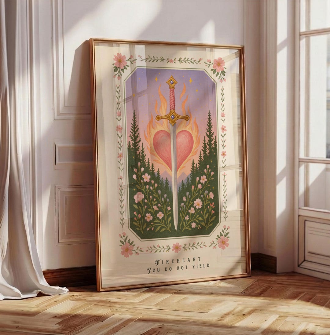 Fireheart Sword Art, You Do Not Yield, Fantasy Bookish Wall Poster ...