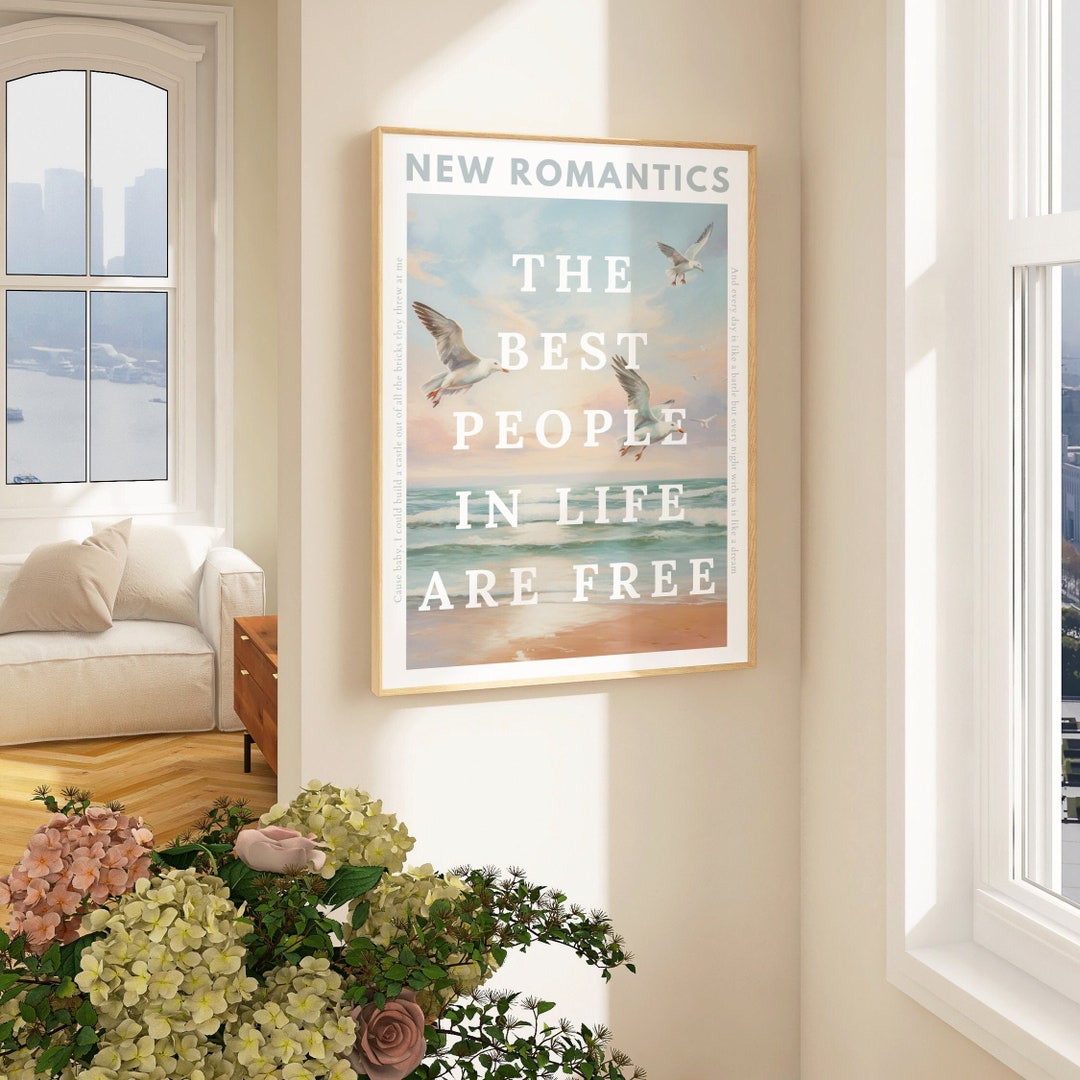 New Romantics Poster, 1989 Album, Seagulls, Digital Lyric Poster, Wall ...