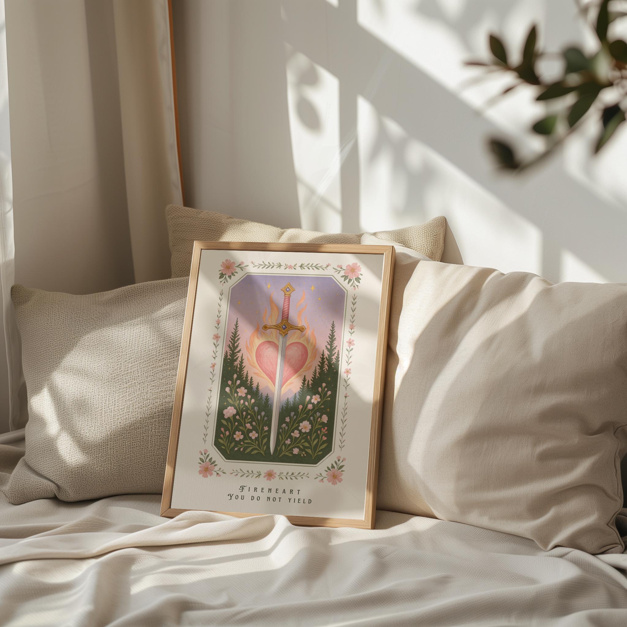 Fireheart Sword Art, You Do Not Yield, Fantasy Bookish Wall Poster ...