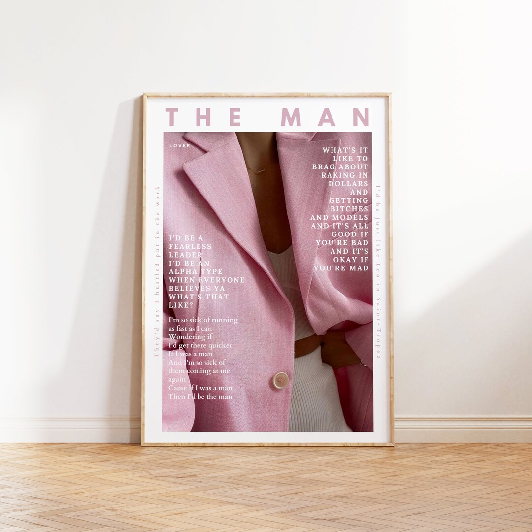 The Man, Lover Album, Pink Preppy Poster, Wall Art, Printable, Dorm ...