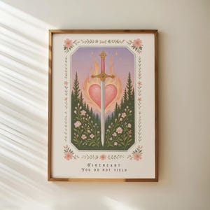 Fireheart Sword Art, You Do Not Yield, Fantasy Bookish Wall Poster ...