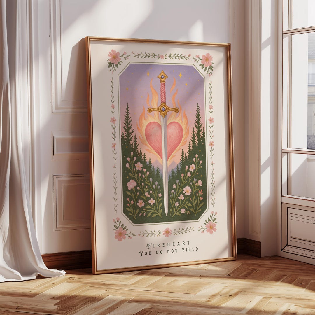 Fireheart Sword Art, You Do Not Yield, Fantasy Bookish Wall Poster ...