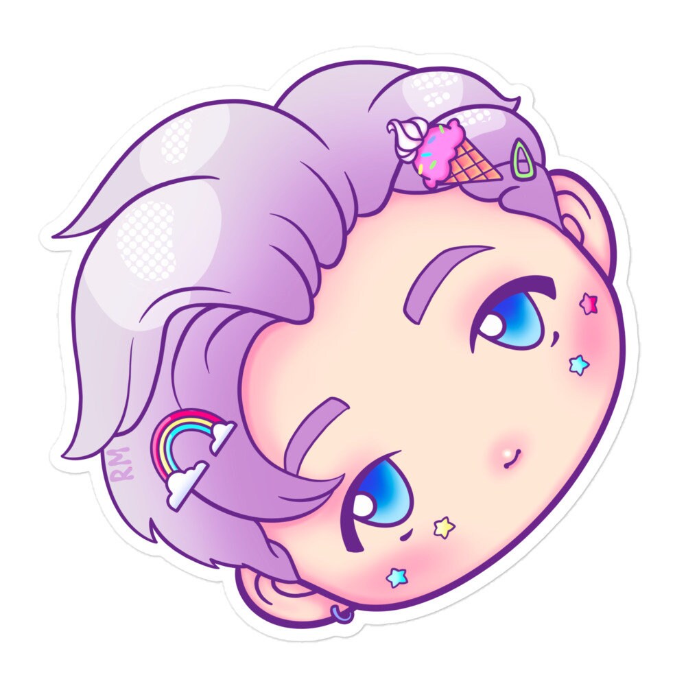 BTS RM Chibi Kawaii Decora Vinyl Sticker - Etsy