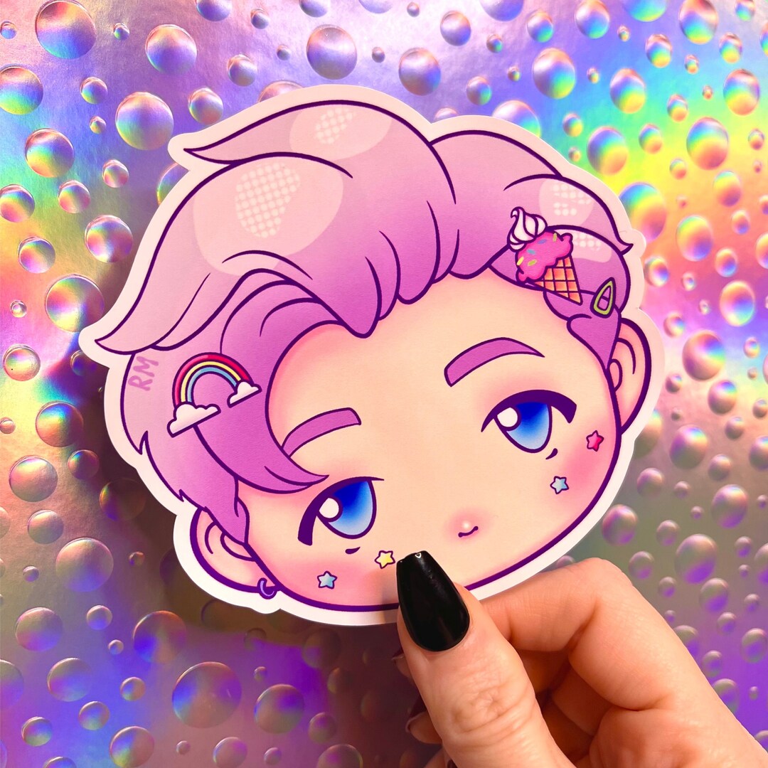 BTS RM Chibi Kawaii Decora Vinyl Sticker - Etsy