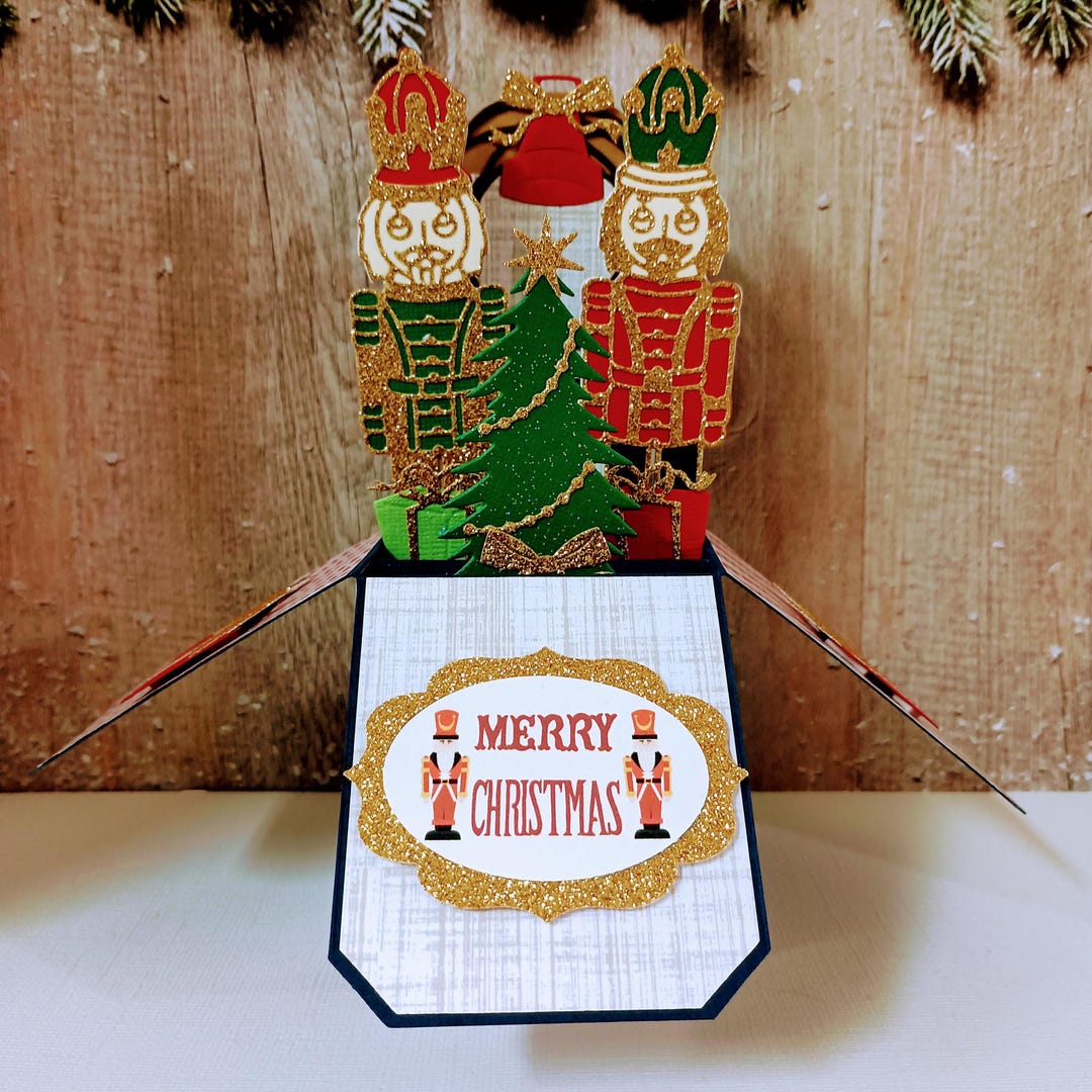 Handmade Two Nutcrackers Christmas Card, 3D Pop up Greeting - Etsy