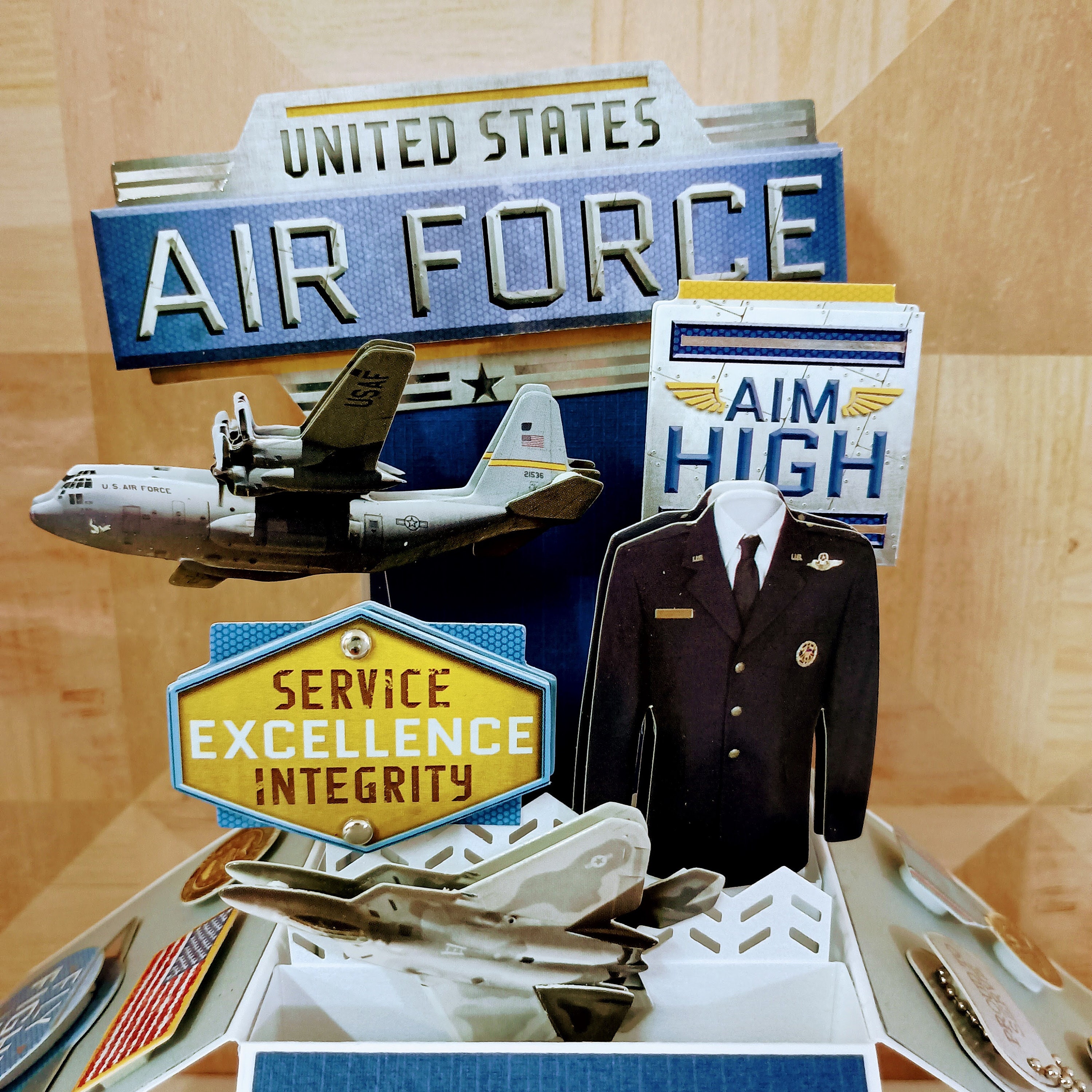 Father's Day Card, US Air Force Father's Day Pop up Card, US Air Force ...