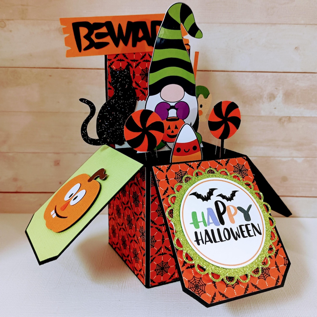 Handmade Halloween Gnome Pop-up Box Card - Etsy