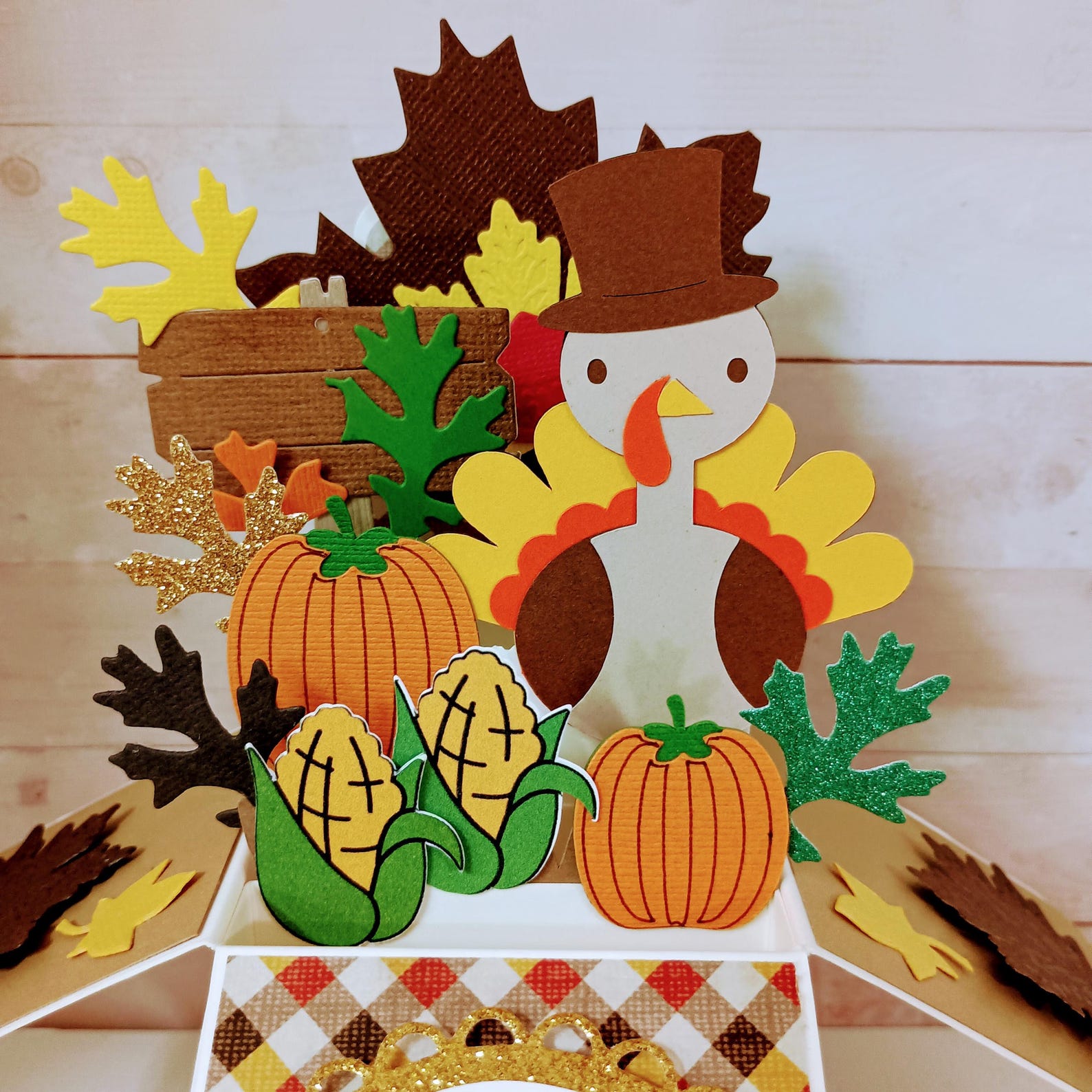 Thanksgiving 3D Pop up Card: Bear in Turkey Costume - Etsy