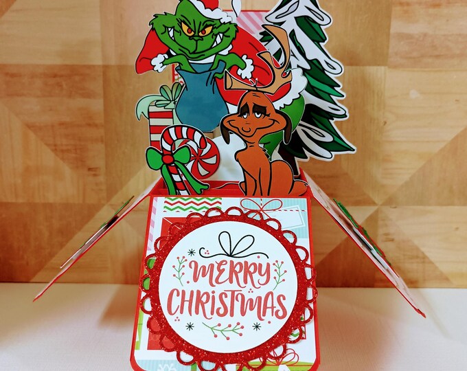 3D Grinch & Max Christmas Pop up Card: Handmade Box Card - Etsy