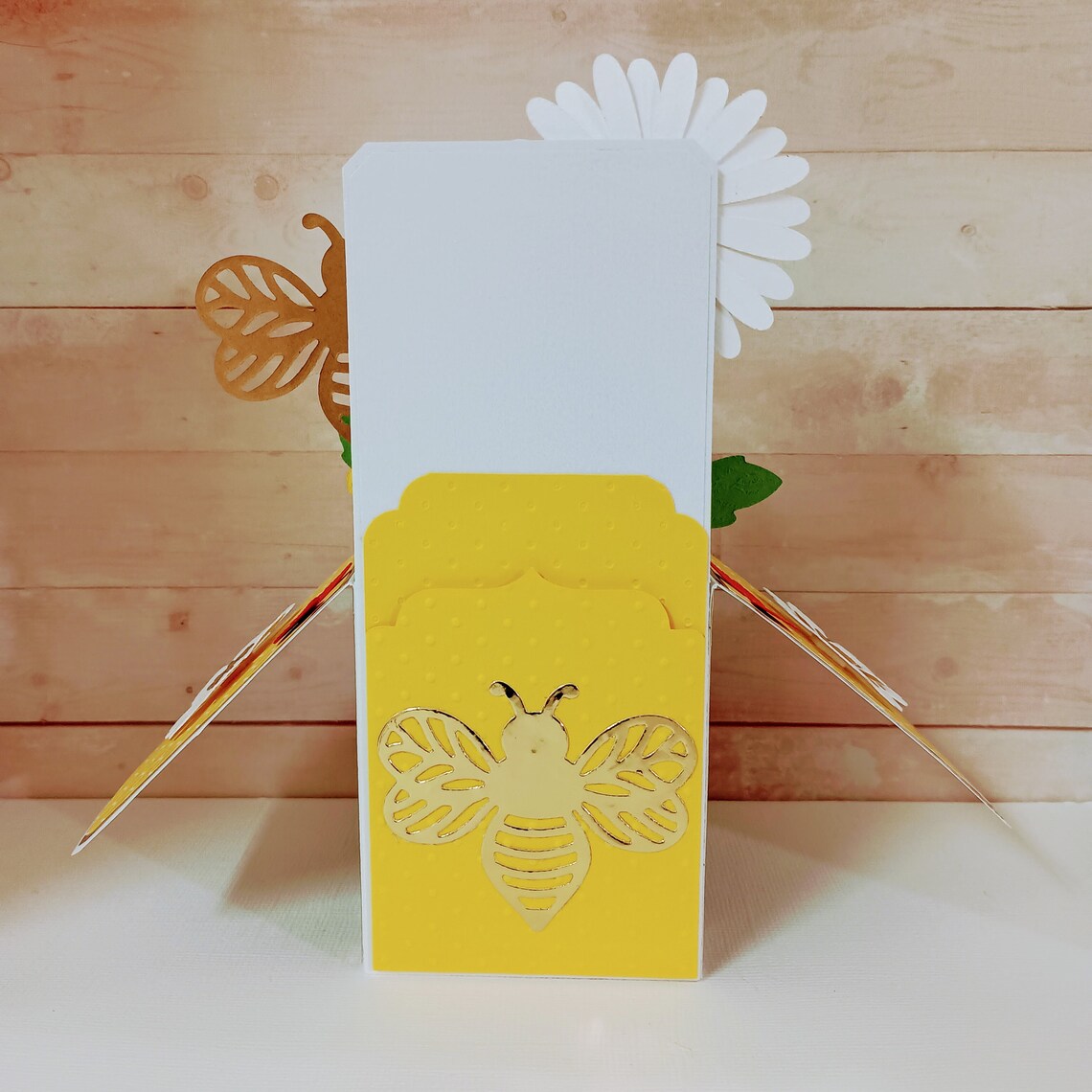 Happy Birthday Card, Bee Box Card, Handmade 3D Box Pop up Greeting Card ...