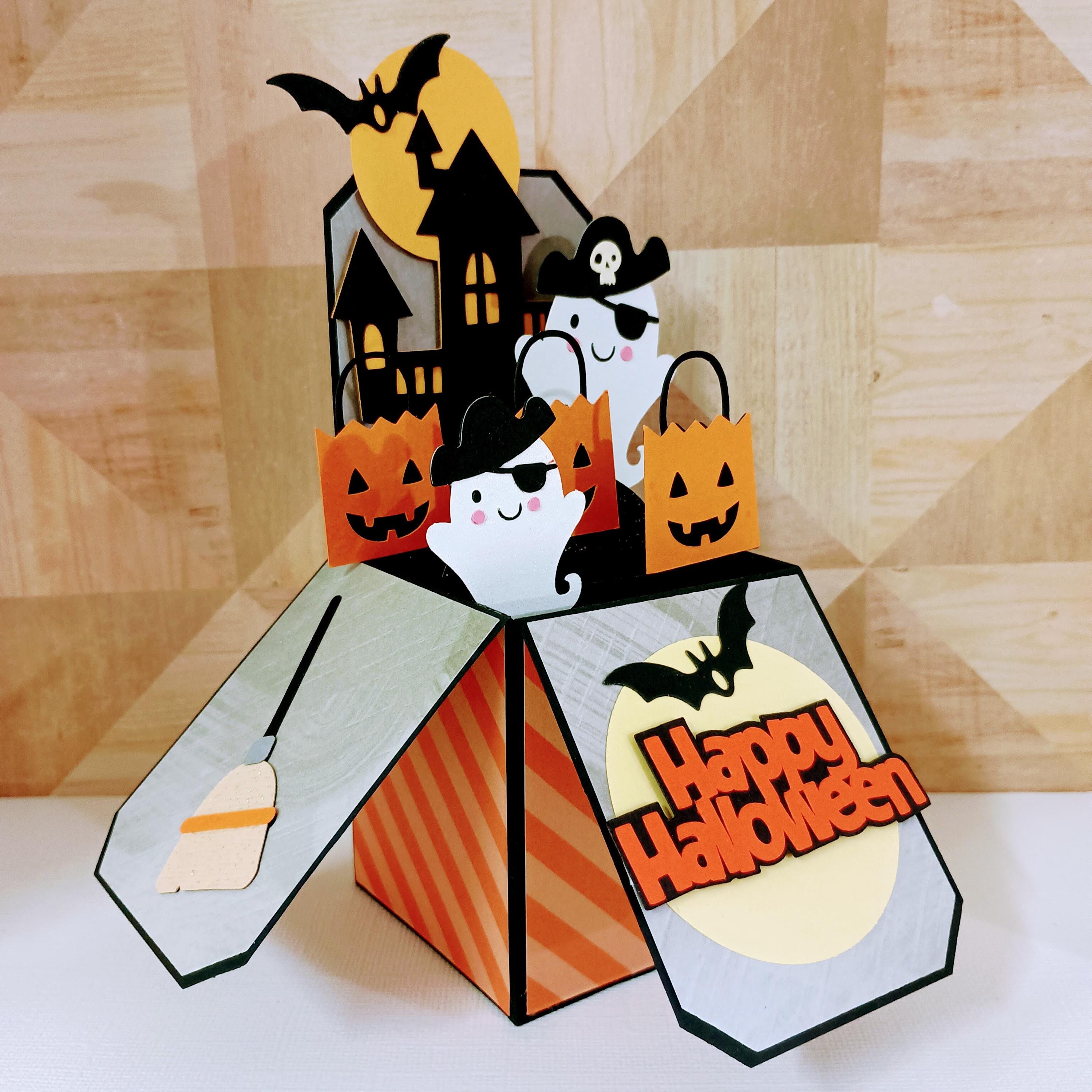 Happy Halloween Card, Ghosts Card, Halloween Box Card, Handmade 3D Box ...