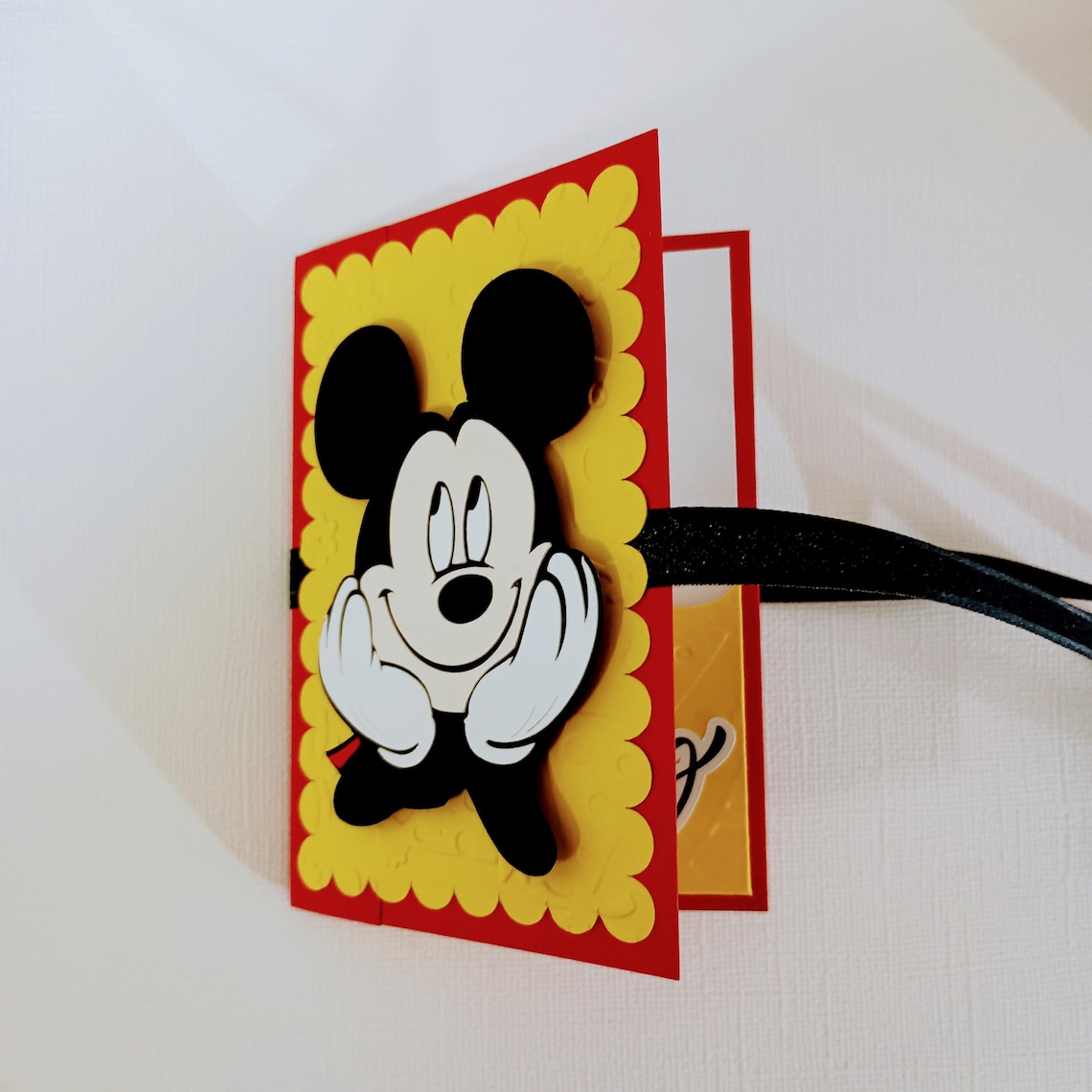 Handmade Happy Birthday Mickey Mouse Gift Card Holder Booklet - Etsy
