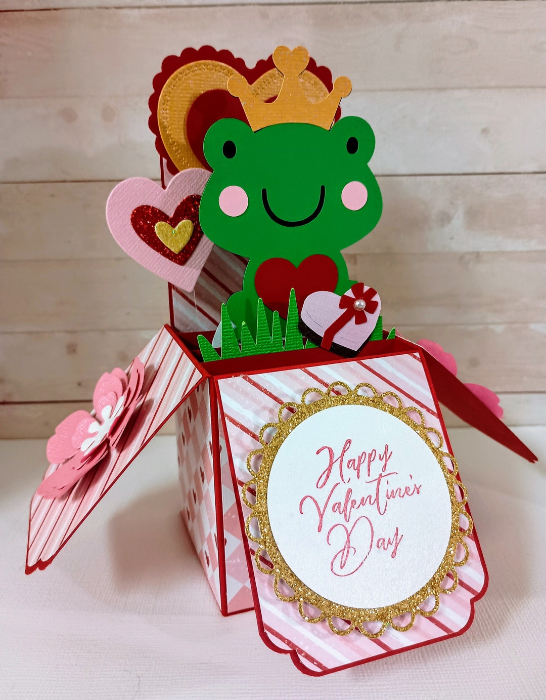 Valentine's Day Card, Frog Box Card, Saint Valentine's Frog Card, Saint ...