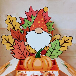 Happy Thanksgiving Card, Gnome Box Card, Handmade 3D Box Pop up ...