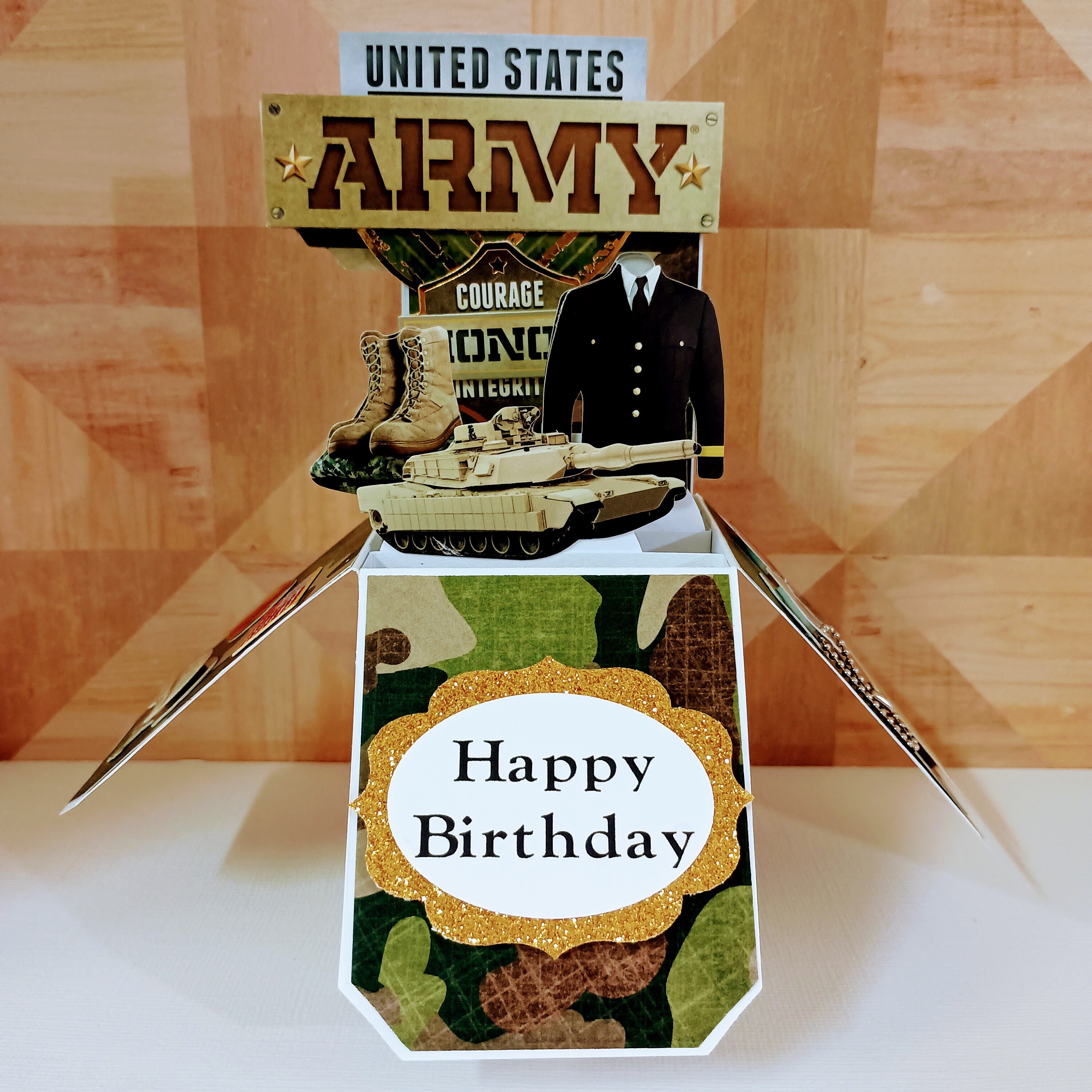 Happy Birthday Card, US Army Happy Birthday Pop up Card, US Army ...