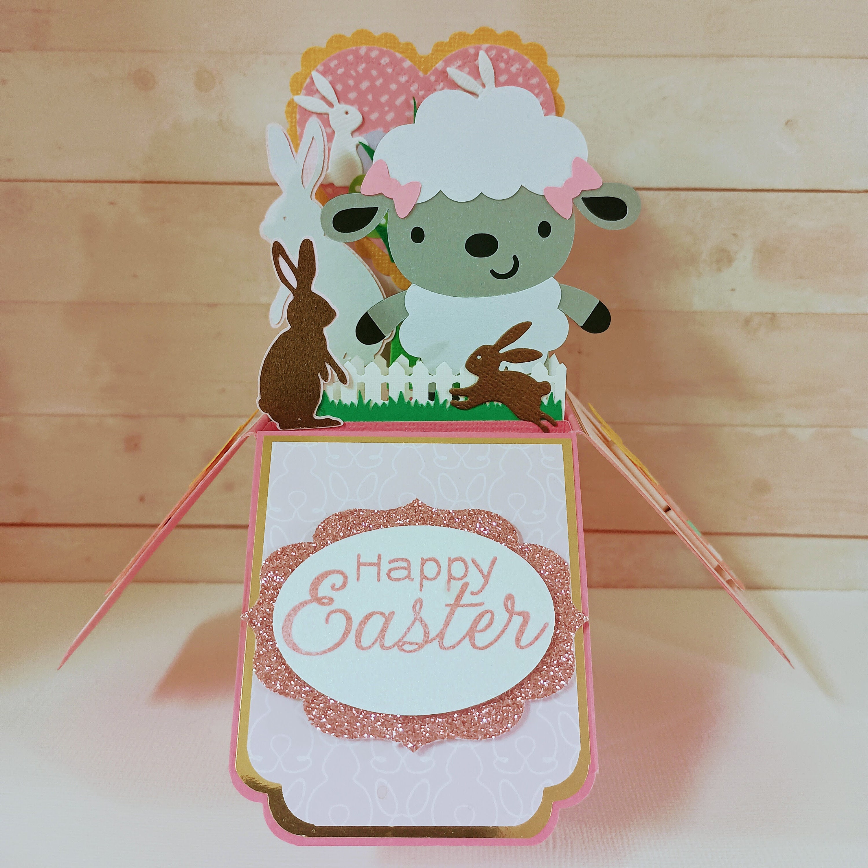 Easter Card, Bunny Card, Lamb Card, Box Card, Easter Bunny and Lamb 3D ...
