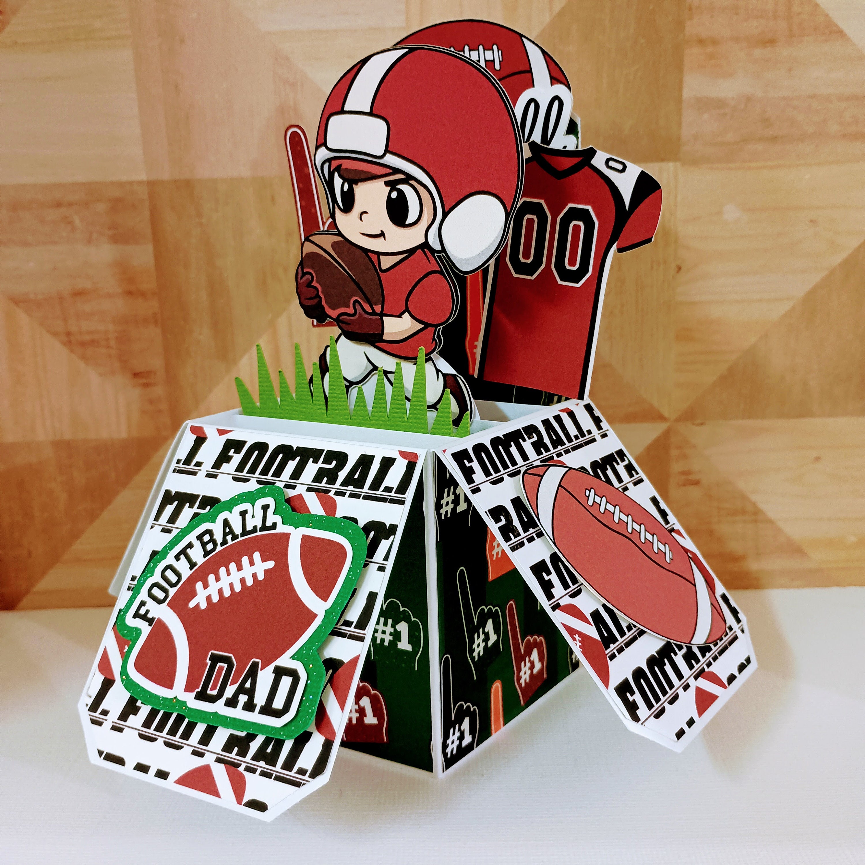 Football Handmade Pop Up Invitations Football Pop Up Card Etsy