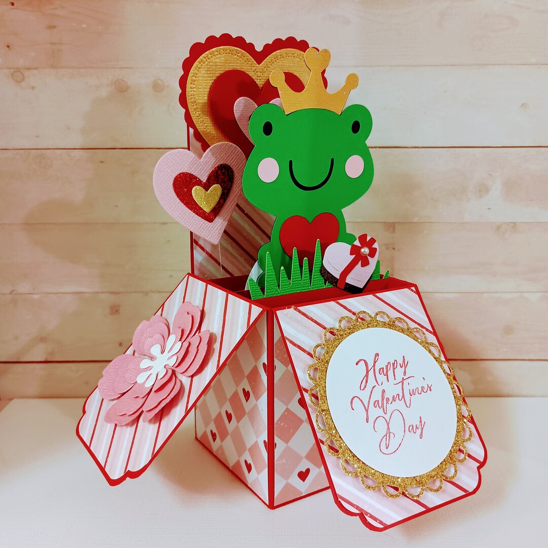 Handmade Frog Valentine's Day Card: 3D Pop up Box Card - Etsy