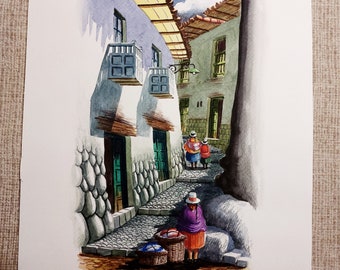 Cuzco Watercolor - Etsy