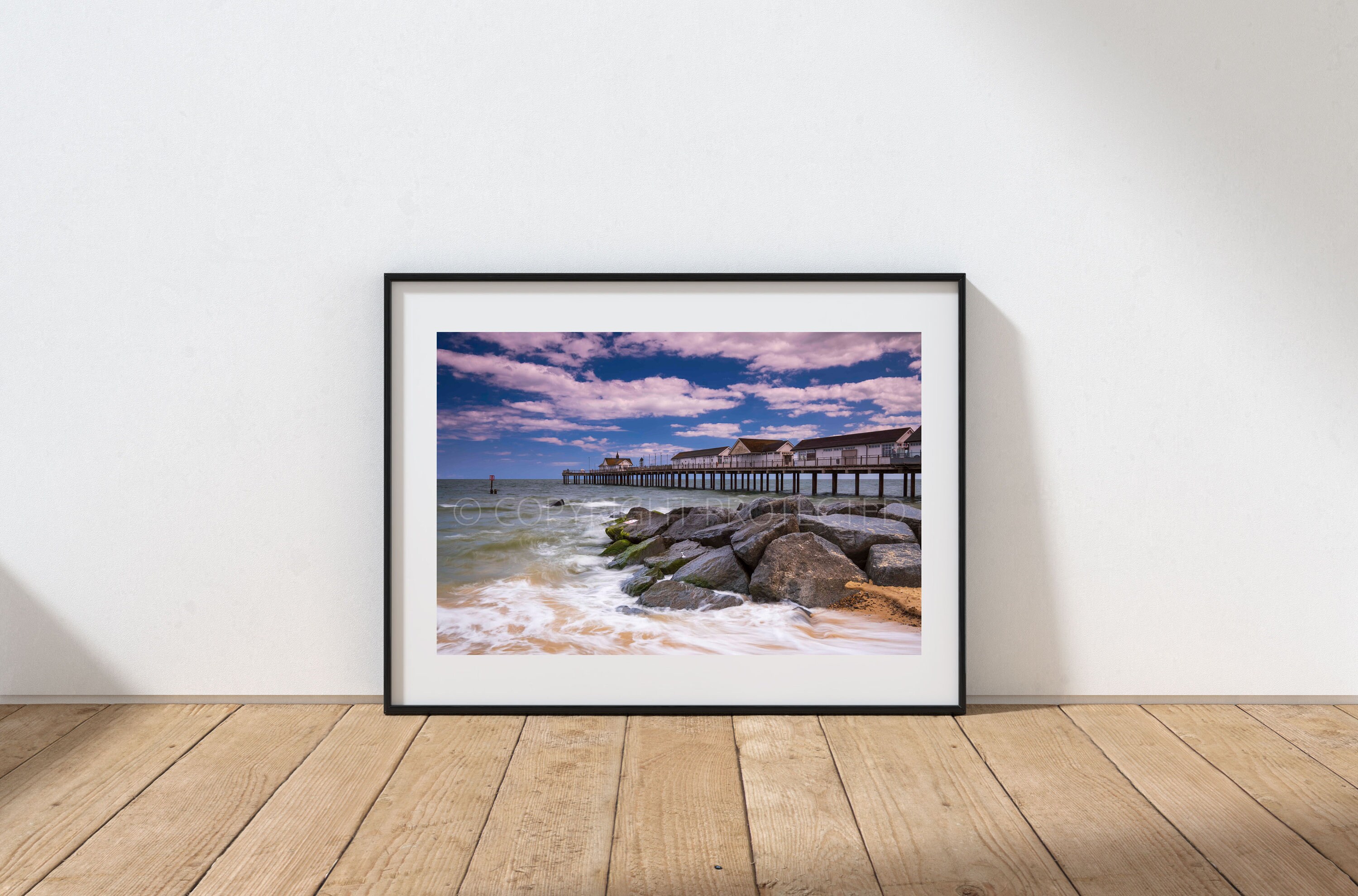 Southwold Pier Suffolk sky Blue A3 or A4 Sizes Ready to Frame - Etsy
