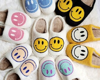 Smiley Face Slippers | Etsy