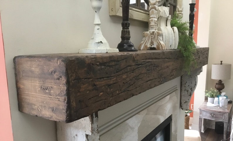 Rustic Wood Fireplace Mantel - Etsy