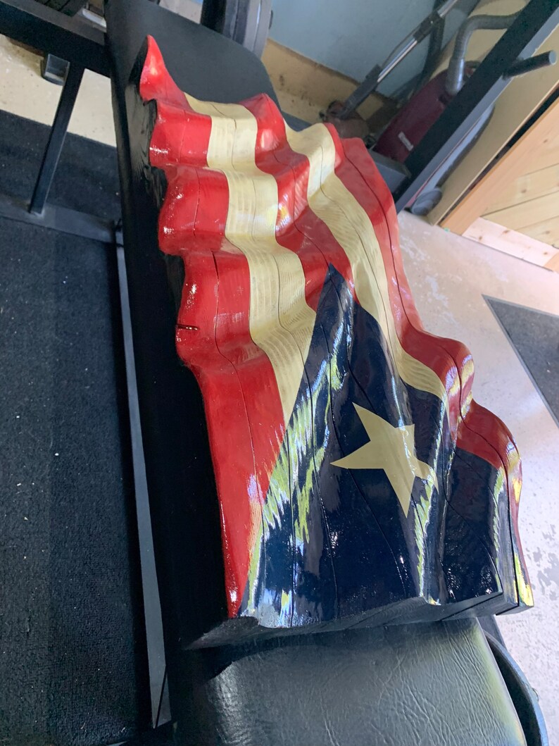 Carved Wooden US Flag - Etsy