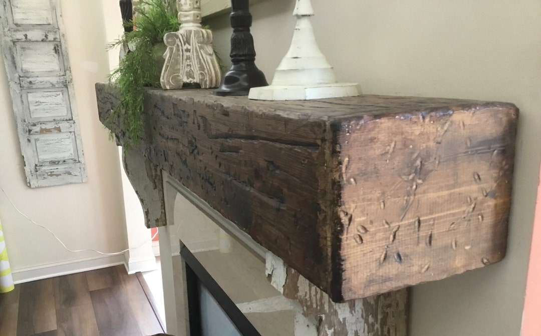 Rustic Wood Fireplace Mantel - Etsy