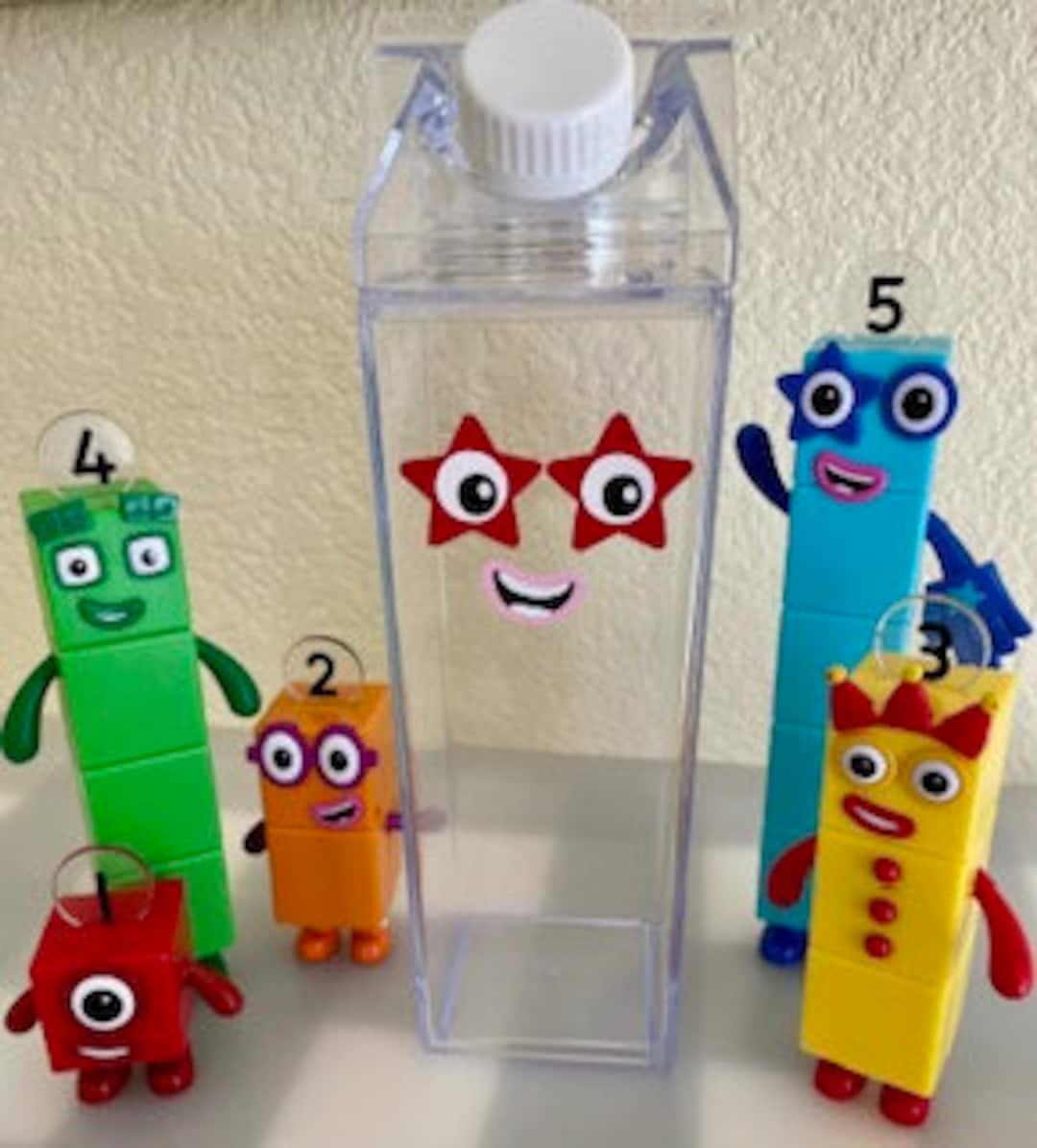Numberblocks Ten Clear Square Water Bottle Numberblocks Toys Gifts - Etsy