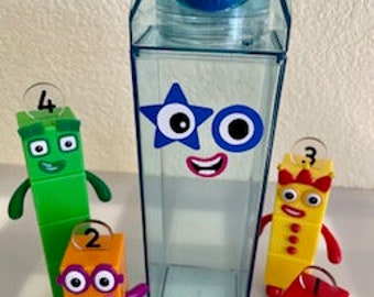 Numberblocks Ten Clear Square Water Bottle Numberblocks Toys - Etsy ...