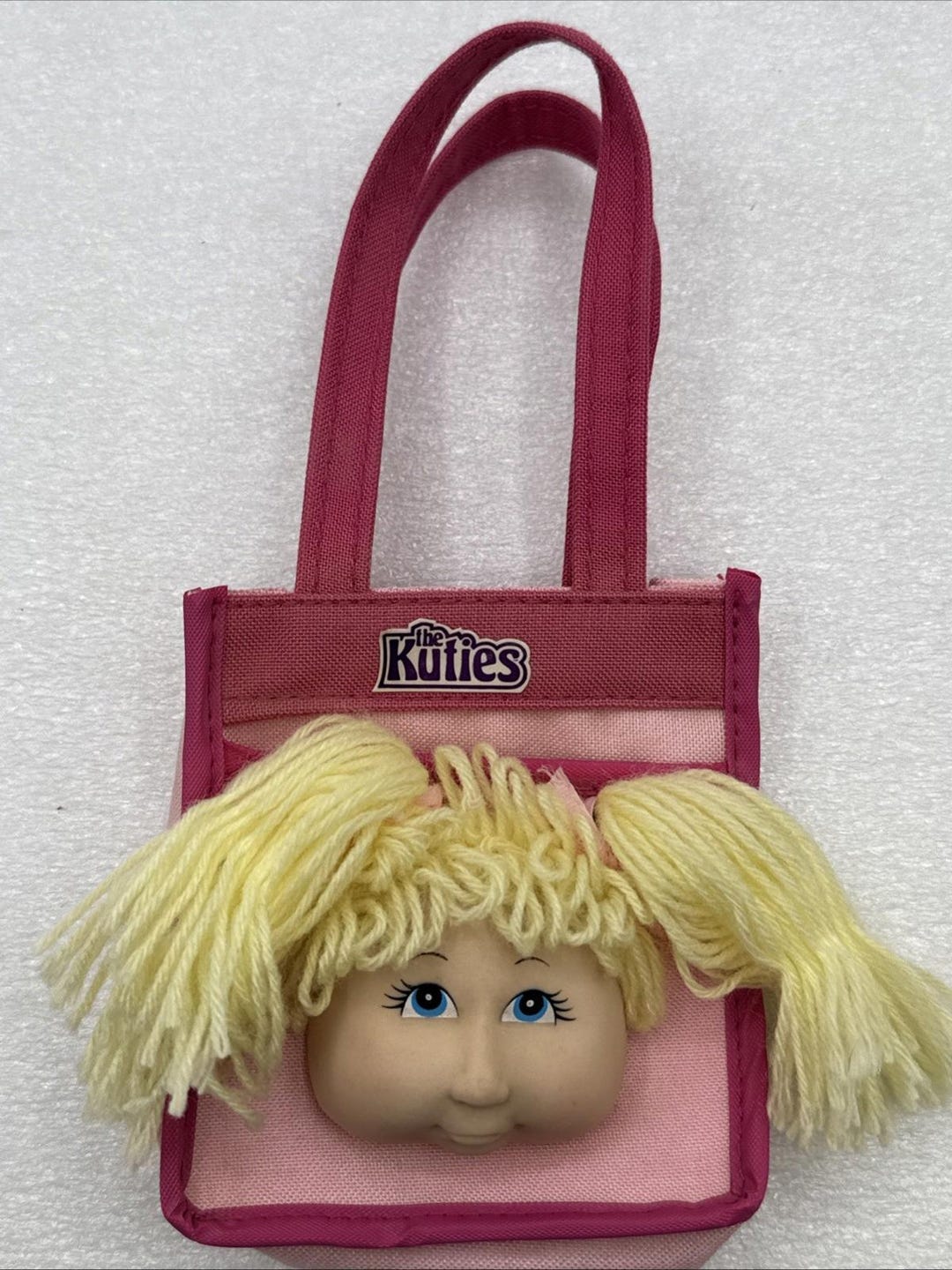 Vintage Cabbage Patch Kids Doll Size Canvas Purse Tote Bag 3D Doll Face ...