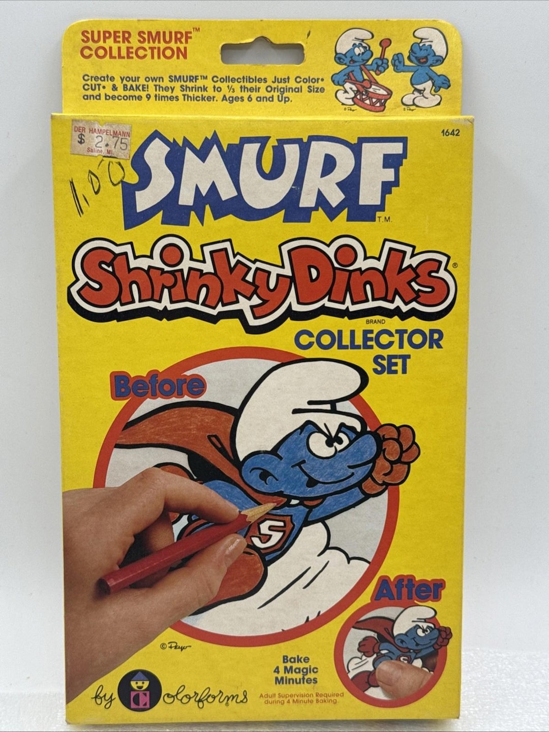 Sealed 1981 Smurf Shrinky Dinks Collector Set Super Smurf NOS by ...